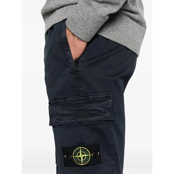 Stone Island Tapered Cargo Trousers - Blue