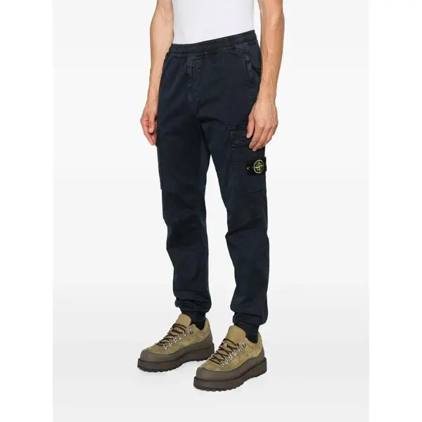 Stone Island Tapered Cargo Trousers - Blue