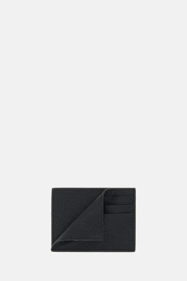 Thom Browne Single Card Holder Soft Pebble Grain Leather