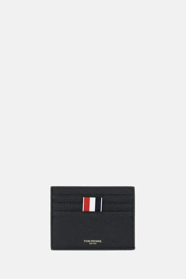 Thom Browne Single Card Holder Soft Pebble Grain Leather - Multicolor