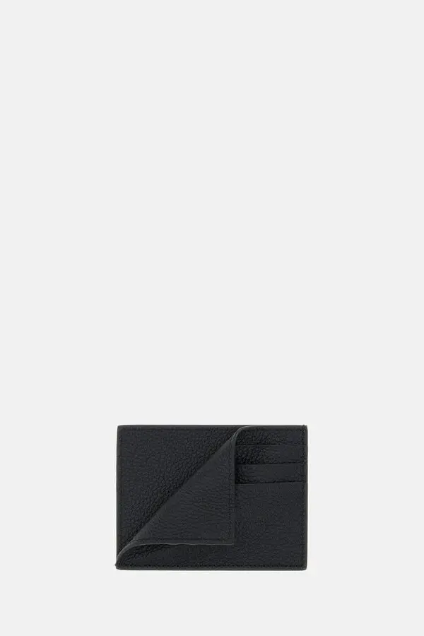 Thom Browne Single Card Holder Soft Pebble Grain Leather - Multicolor