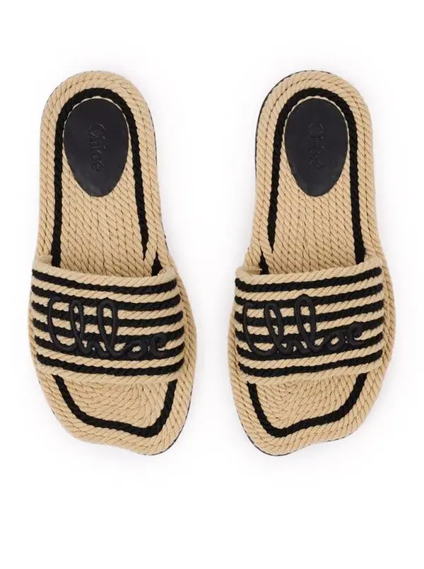 Chloé Braided Rope Slippers - Multicolor