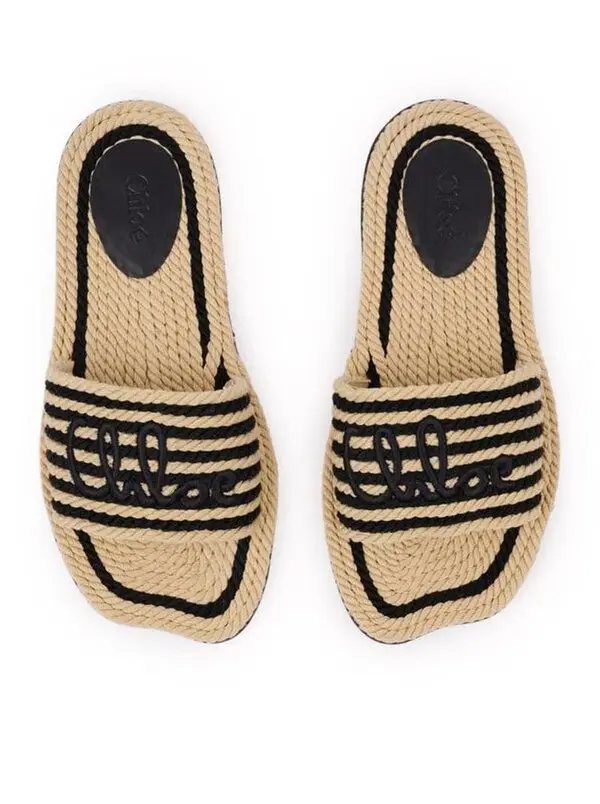 Chloé Braided Rope Slippers - Multicolor