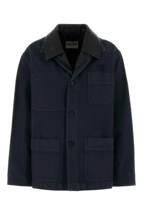 Miu Miu Navy Denim Jacket - Blue