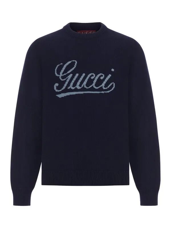 Gucci Wool Sweater With Contrasting Front Logo