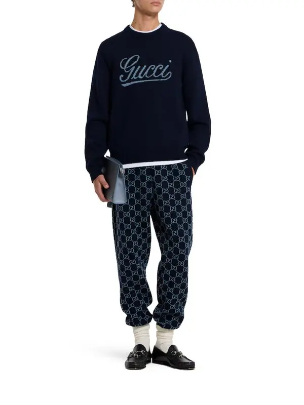Gucci Wool Sweater With Contrasting Front Logo