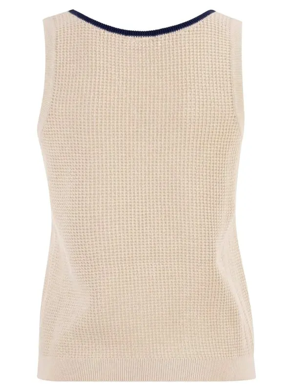 Brunello Cucinelli Cotton Mesh Knit Top - Multicolor