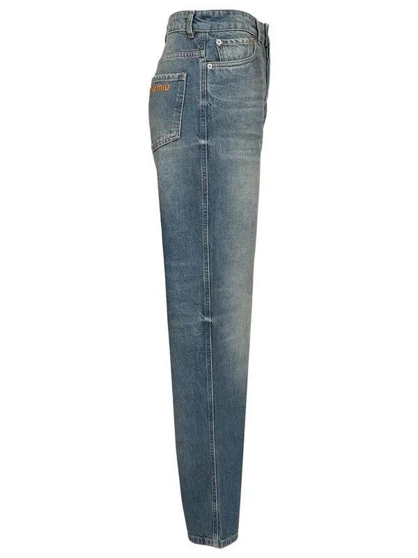 Miu Miu Five-pocket Denim Trousers - Blue