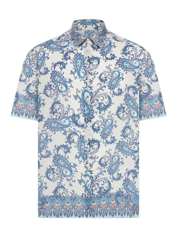 Etro Oversized Cotton Muslin Shirt With Floral Paisley Pattern - Multicolor