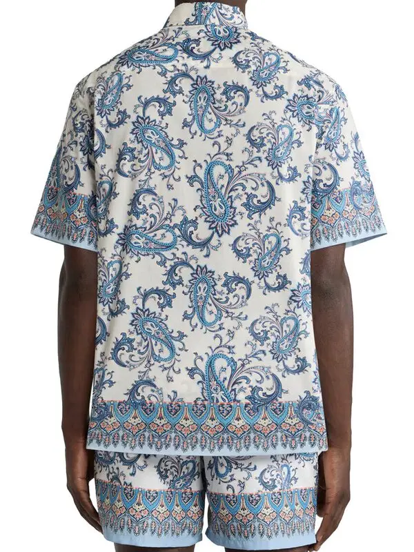 Etro Oversized Cotton Muslin Shirt With Floral Paisley Pattern - Multicolor