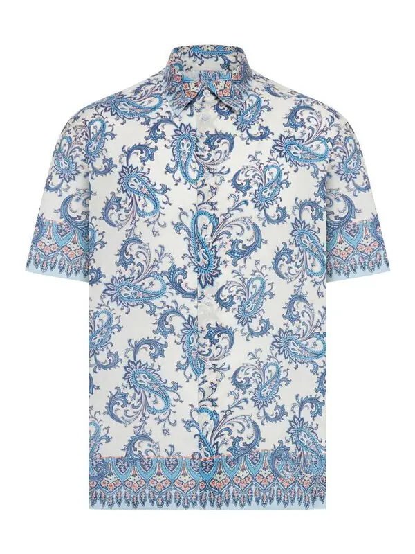 Etro Oversized Cotton Muslin Shirt With Floral Paisley Pattern - Multicolor