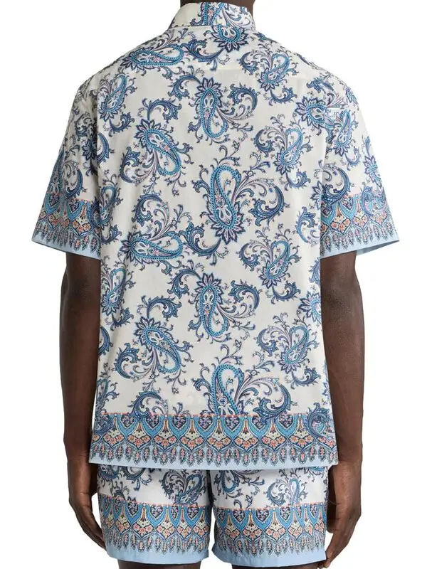 Etro Oversized Cotton Muslin Shirt With Floral Paisley Pattern - Multicolor
