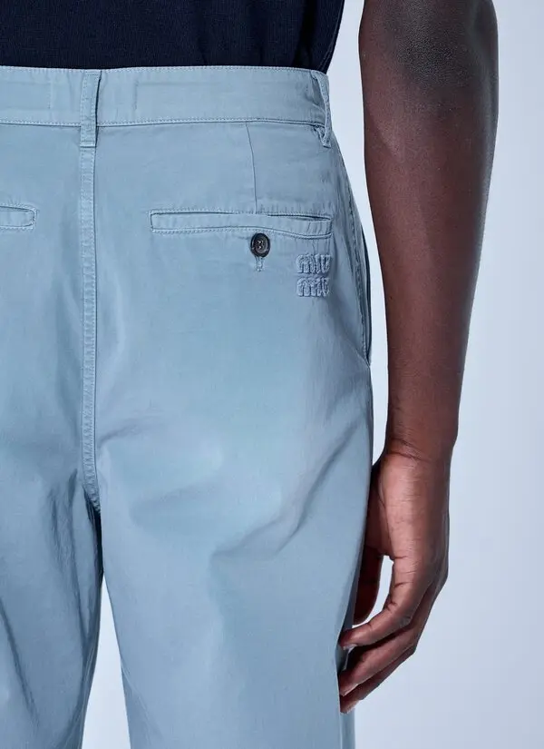 Miu Miu Garment-dyed Twill Pants