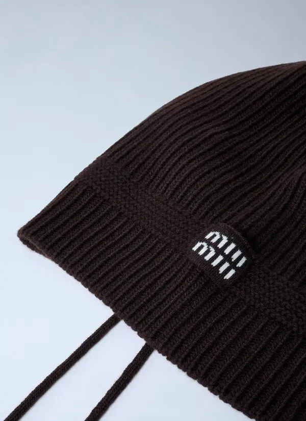 Miu Miu Logo Motif Beanie Hat