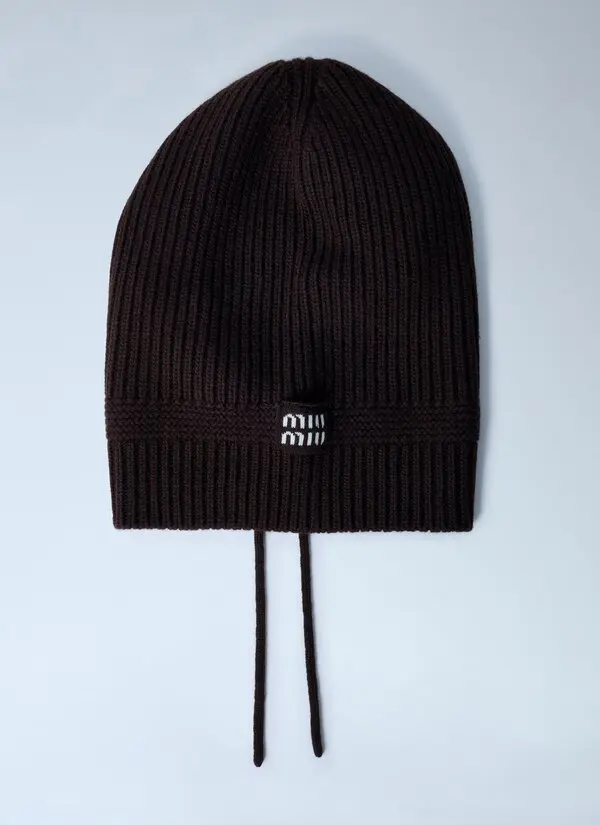 Miu Miu Logo Motif Beanie Hat