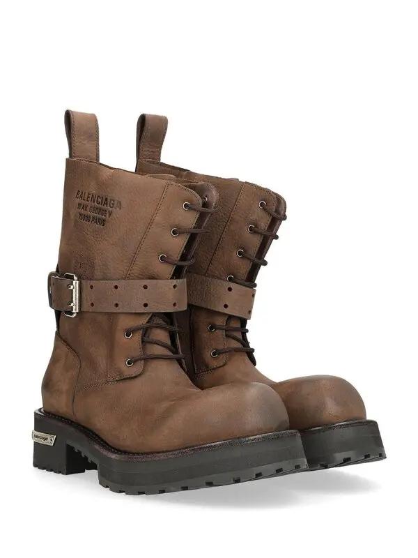 Balenciaga Venom Lace-up Leather Ankle Boot
