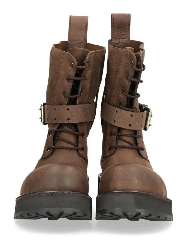 Balenciaga Venom Lace-up Leather Ankle Boot