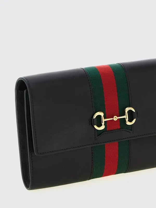Gucci Horsebit Web Leather Wallet Bag