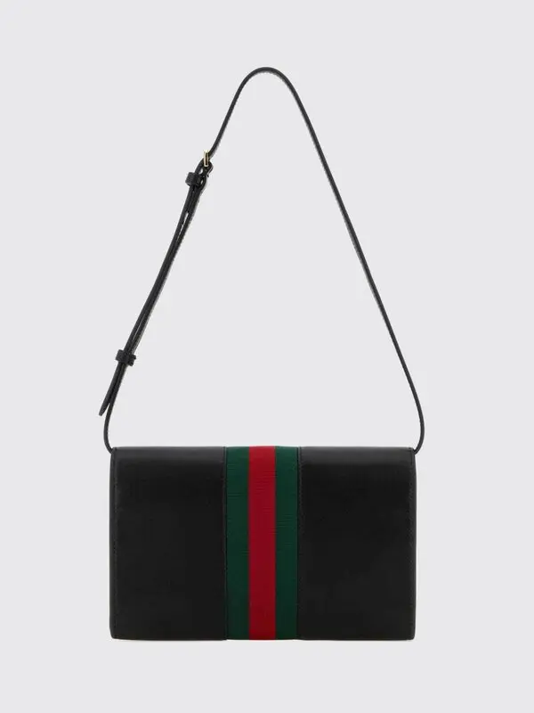 Gucci Leather Horsebit Web Cross Body Wallet