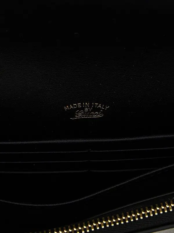 Gucci Leather Horsebit Web Cross Body Wallet