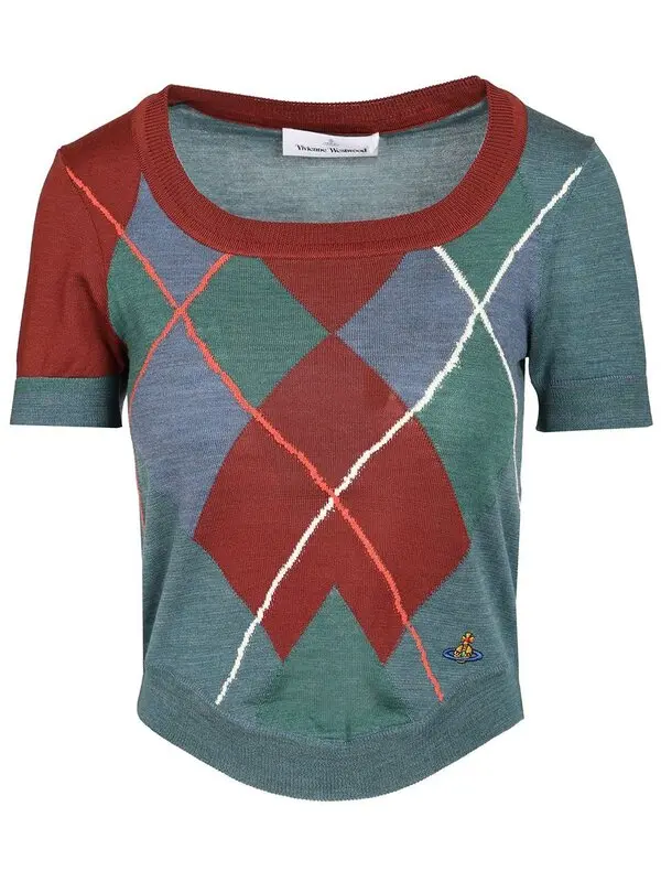 VIVIENNE WESTWOOD Argyle Wool And Cotton Sweater - Multicolor