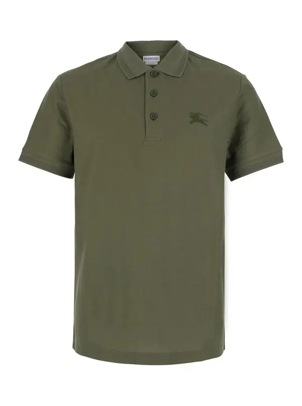 Burberry Eddie Ekd' Green T-shirt With Round Neck And Logo On The Front In Cotton - Multicolor