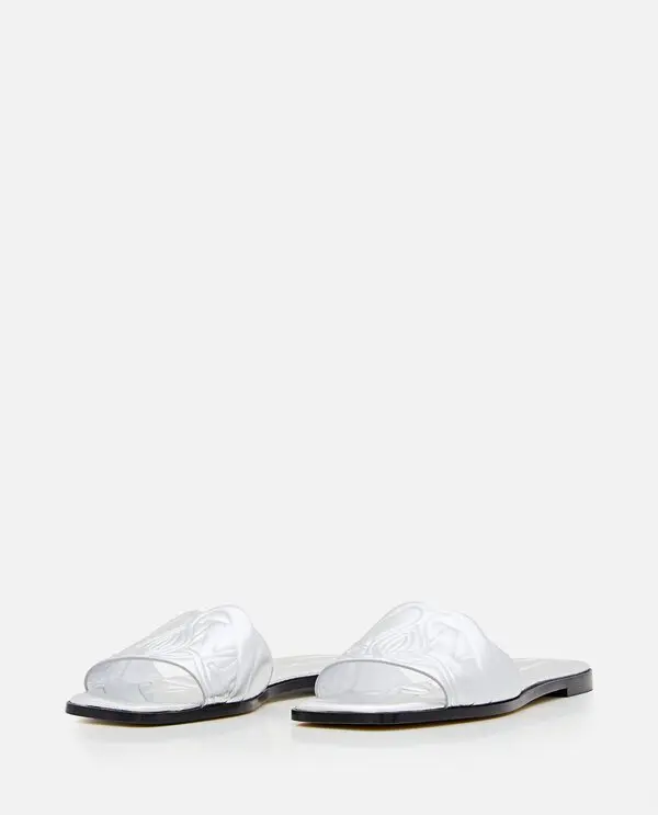 Alexander McQueen Flat Leather Slide Sandal - Multicolor
