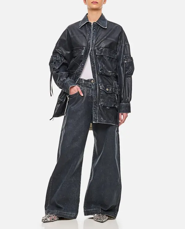 Attico Mat Coated Canvas Long Pants