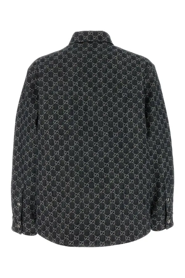Gucci Embrodiered Denim Reversible Shirt - Multicolor