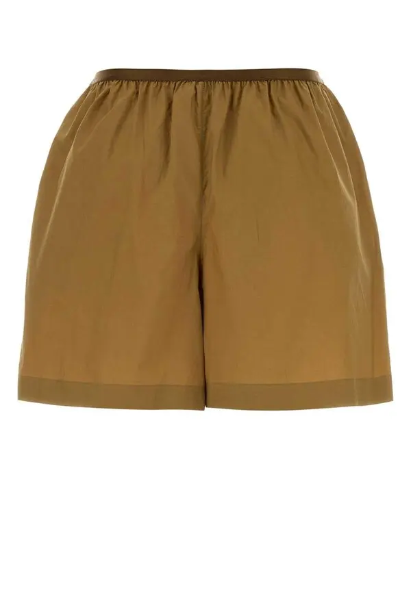 LEMAIRE Camel Poplin Shorts