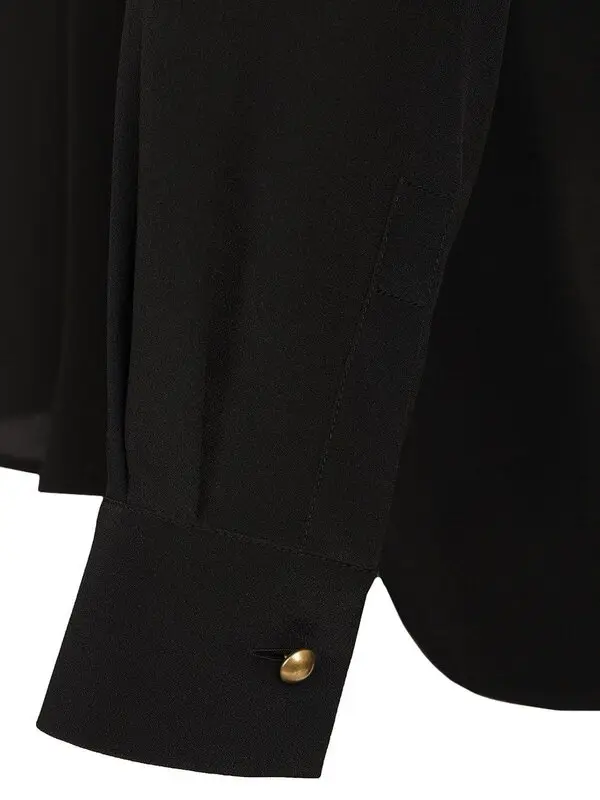 Max Mara Silk Scarf Shirt - Black