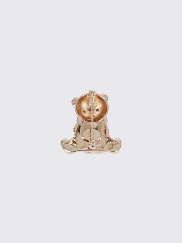 Max Mara Teddy Scarf Brooch In Brass With Rhinestones - Silver
