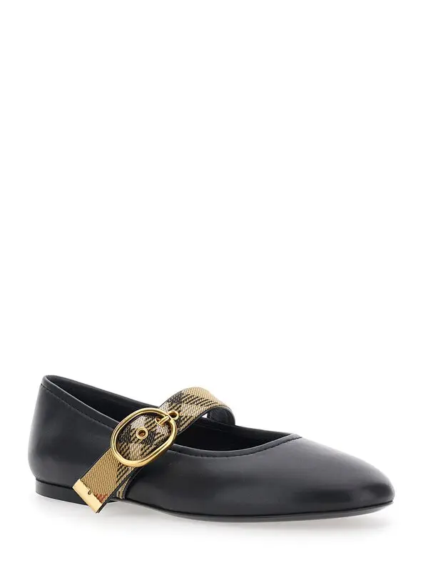 Burberry Leather Ballet Flats - Multicolor