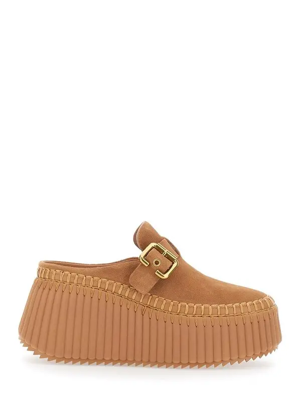 Chloé Suede Nama Wedge Mules - Multicolor