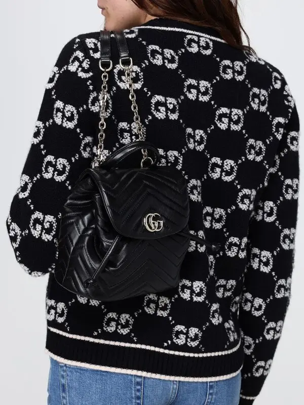 Gucci Gg Marmont Chevron Quilted Nappa Backpack