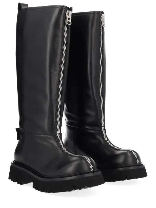 Moschino Leather Zipper Boots