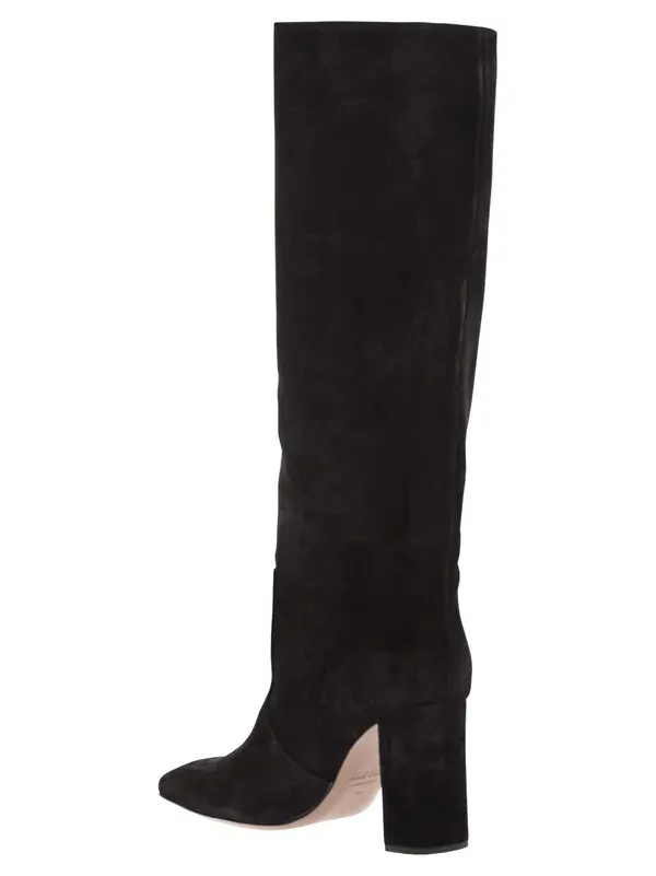 Paris Texas Anja Suede High Heel Boots - Black