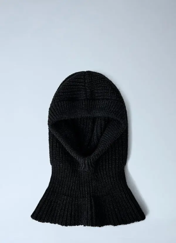 LEMAIRE Knitted Wool-blend Hood - Brown