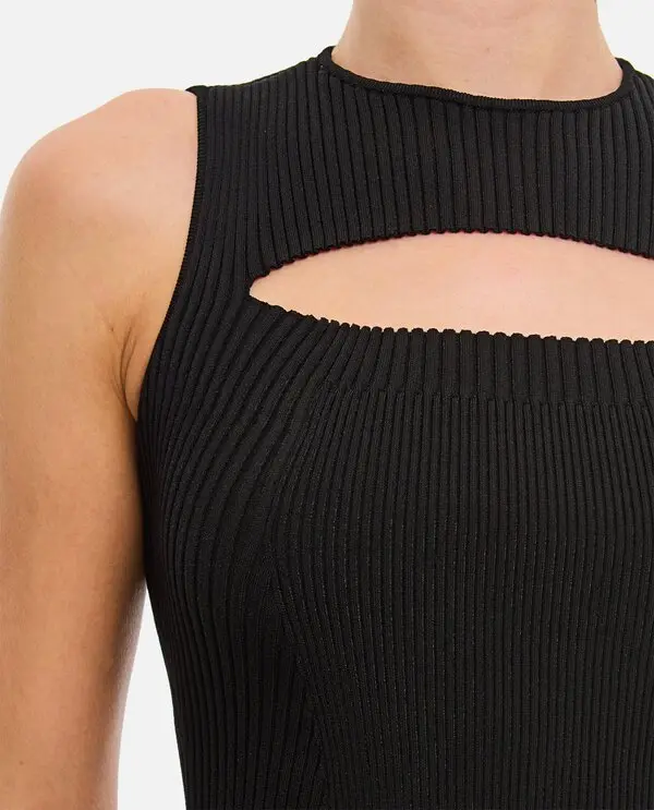 Alexander McQueen Slashed Knit Sleeveless Top