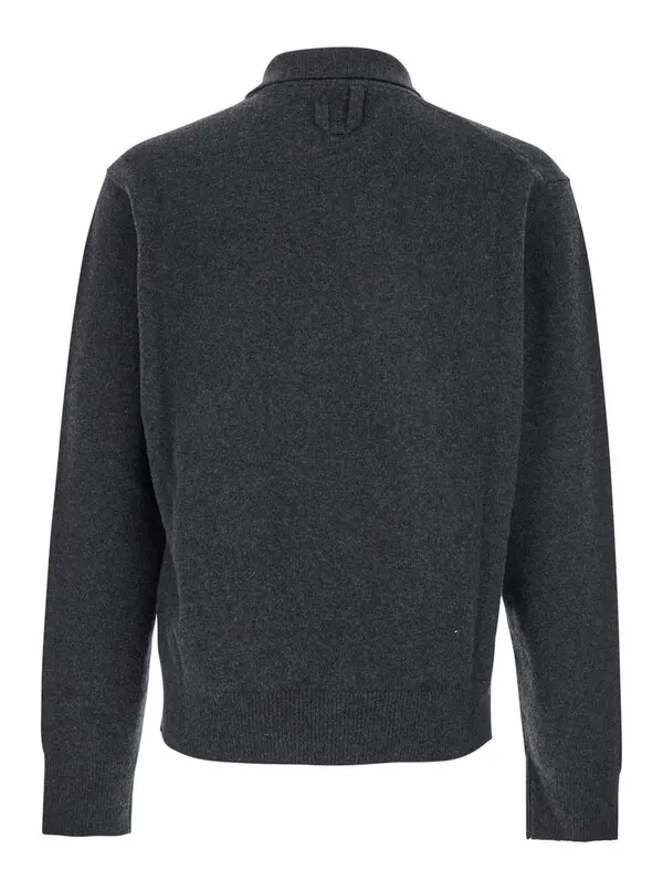 Jacquemus Grey Cardigan With Asymmetrical Design In Wool