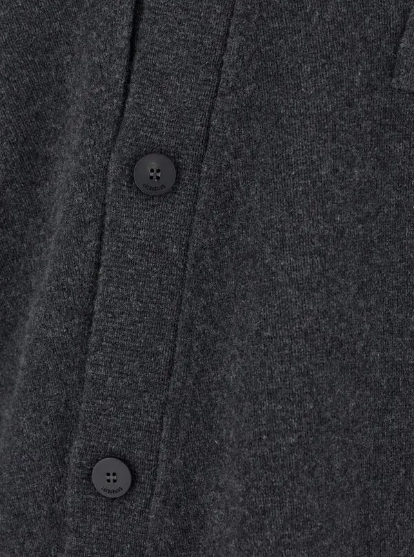 Jacquemus Grey Cardigan With Asymmetrical Design In Wool