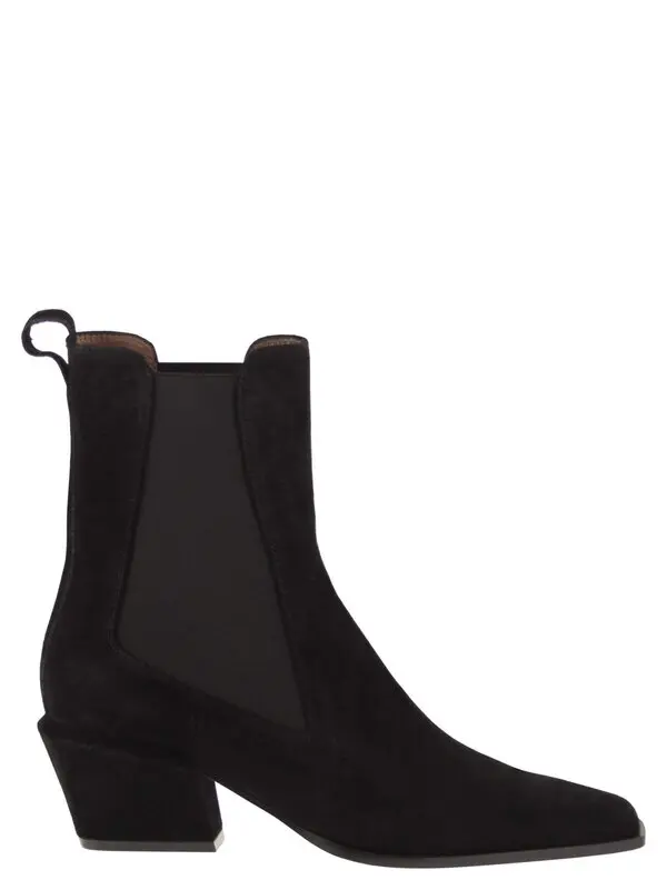 Paris Texas Bettina Ankle Boot 50 Suede Chelsea Ankle Boots - Black