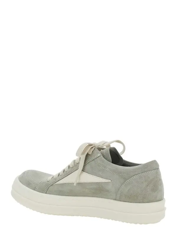 Rick Owens Suede Contrast Stitching Low Top Sneakers - Multicolor