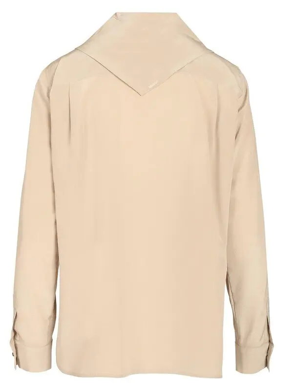 Max Mara Silk Shirt With Scarf - Cream