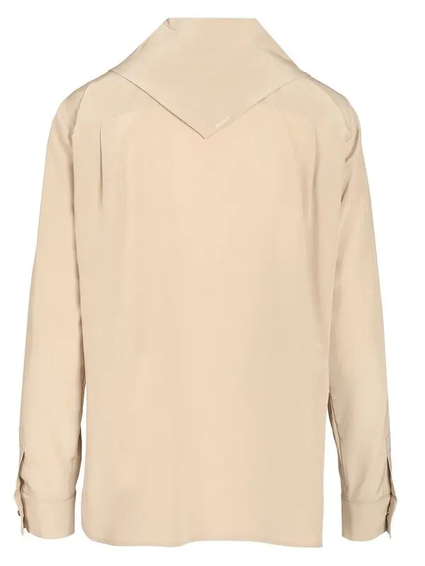Max Mara Silk Shirt With Scarf - Cream