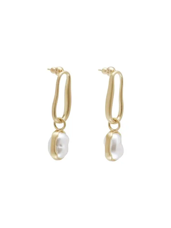 Cult Gaia Brass Plated Metal And Faux Glass Pearl Earrings - Gold