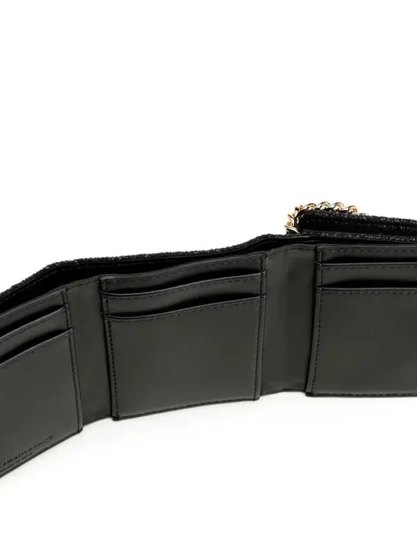 Stella McCartney Falabella Tri-fold Wallet With Chain Trim - Black