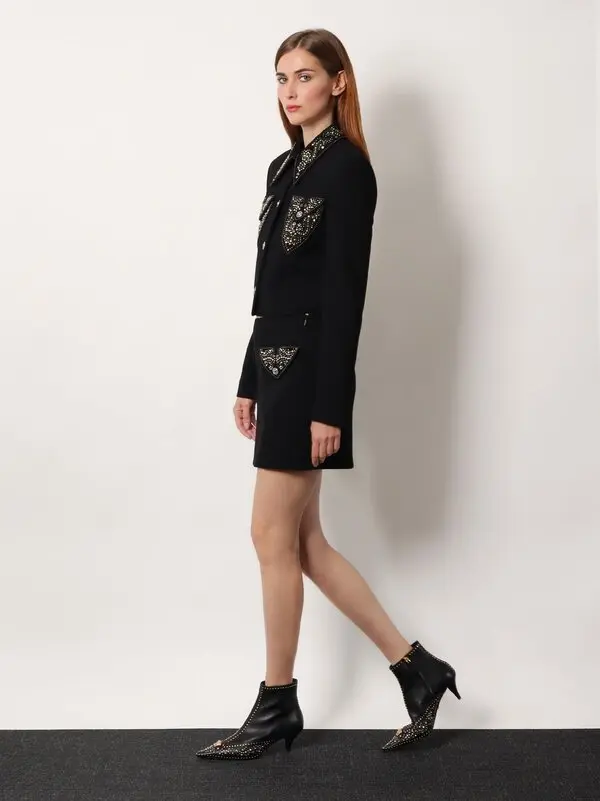 Versace Virgin Wool Mini Skirt