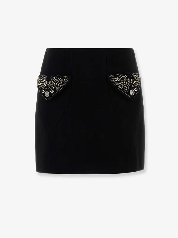 Versace Virgin Wool Mini Skirt - Black