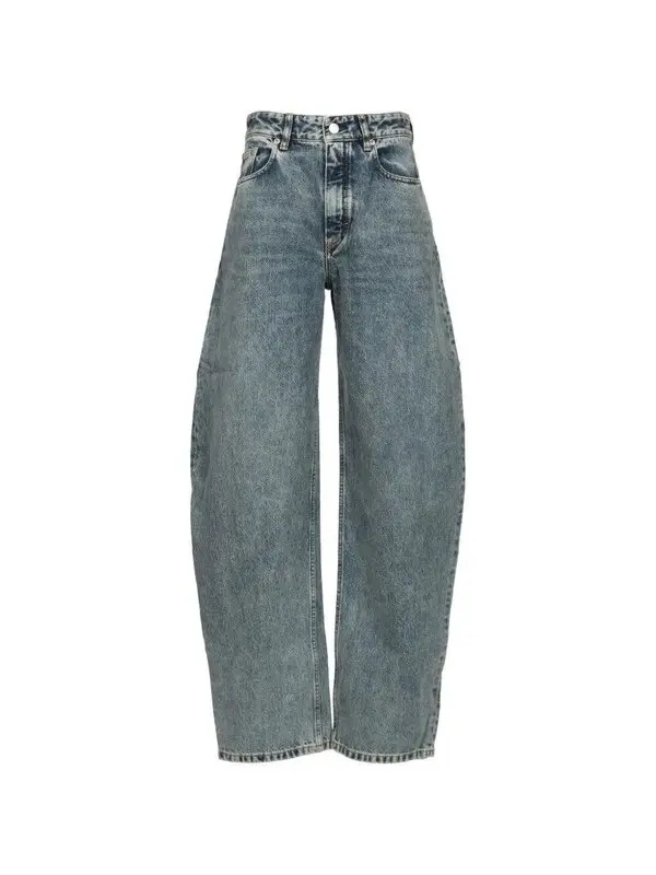 Alaïa Curved Denim Jeans - Blue